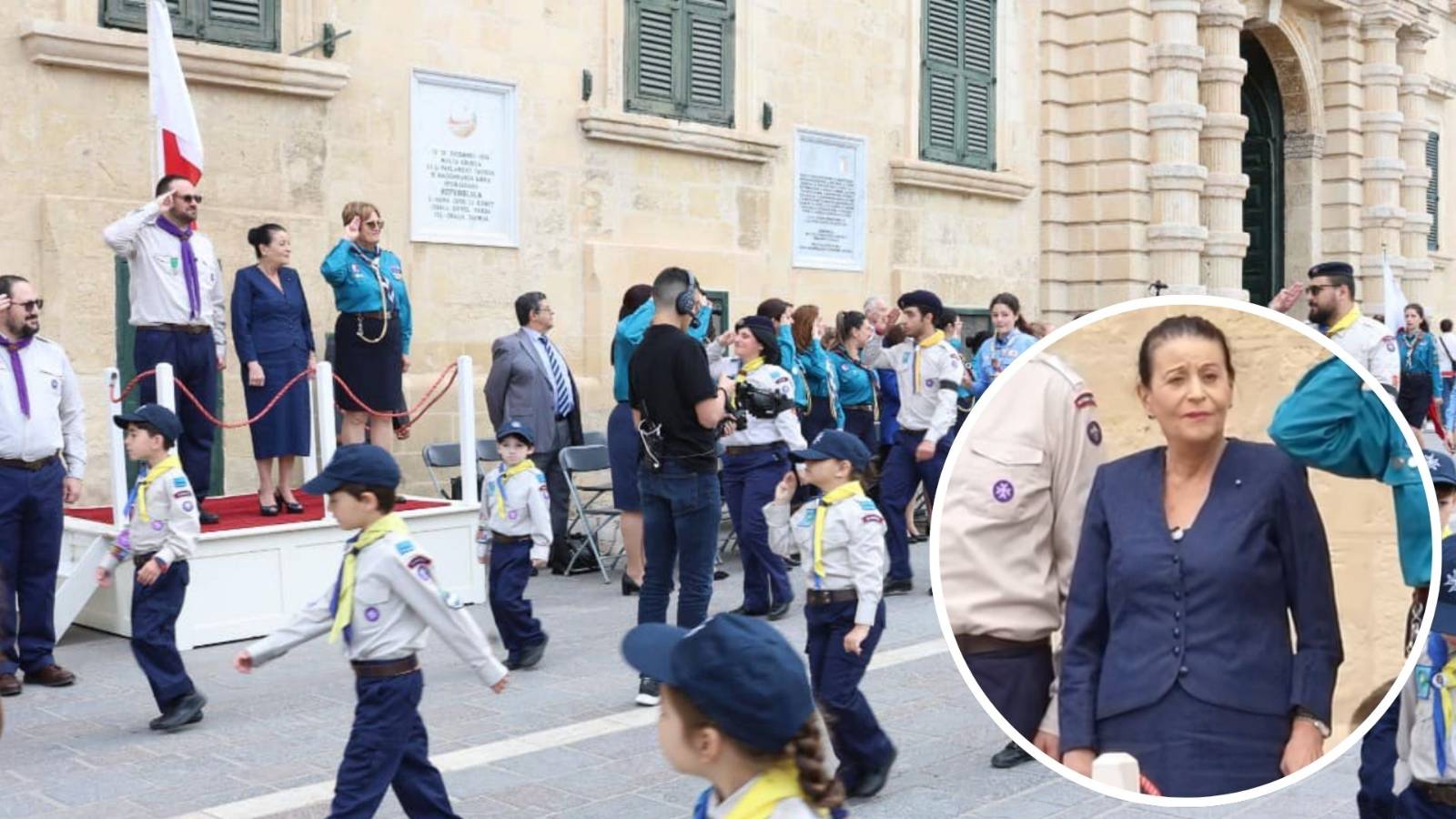 Bil-Filmat: Parata Minn 6,000 Scout U Guide Quddiem L-E.T. L-President Myriam Spiteri Debono